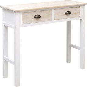 vidaXL Konzolový stolek 90 x 30 x 77 cm dřevo [284151] Barva: Bílo-hnědá