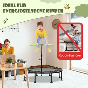 Costway Φ110 cm Skládací mini trampolína s výškově nastavitelným madlem dětská