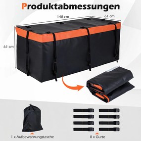 Costway 550 L zadní tažná skříň přívěsu s popruhem a úložnou taškou. Vodotěsná