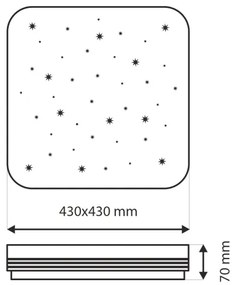 LED Stmívatelné stropní svítidlo MANA LED/36W/230V 2700-6500K + dálkové ovládání