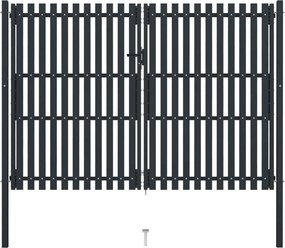 vidaXL Dvoukřídlá plotová branka ocelová 306 x 250 cm antracitová [146355]