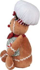 Hnědá vánoční plyšová dekorace Perníček Gingerbread - 19*14*35 cm