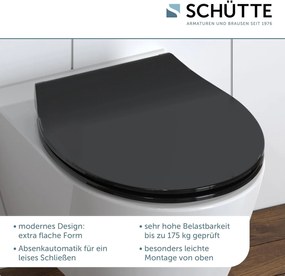 Eisl Sanitär WC prkénko Duroplast Soft Close Slim Black 82710