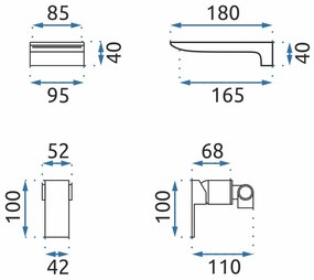Podomítková umyvadlová baterie REA MASON BOX systém černá mat