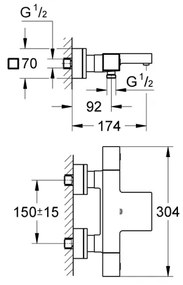 GROHE 34497000 - Termostatická vanová baterie GROHTHERM CUBE DN 15 lesklý chrom