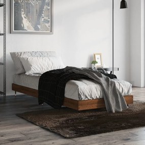 Rám postele hnědý dub 75 x 190 cm kompozitní dřevo - Default Title