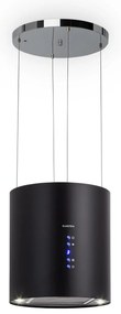Klarstein Ostrovní digestoř Barett Ø 35 cm, recirkulační provoz, 522 m³/h, LED osvětlení, filtr s aktivním uhlím