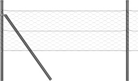 Hexagonální kotvení plotu 25 x 0,5 m Ocel potažená PVC Šedá 3352804
