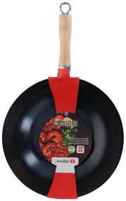 Alpina Pánev wok s dřevěnou rukojetí, 30 cm