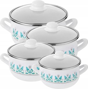 Sada Hrnců Smaltované hrnce Emalia Polska Camellia 2,2L 3L 4,2L 5,3L