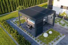 Pergola elektrická  PRIME s osvětlením - modulární 400 x 400