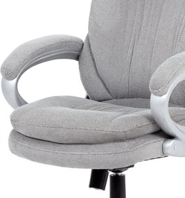 Kancelářská židle, látka, houpací mechanismus, kříž plast stříbrný – opěrák 90°–180° Šedá