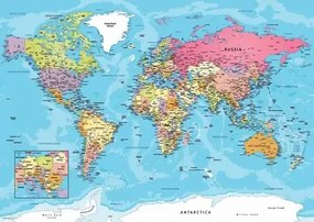 EUROGRAPHICS Puzzle Mapa světa v plechové krabičce / 550 dílků / 48 ×