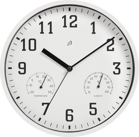 Auriol® Nástěnné hodiny s ukazatelem teploty a vlhkosti vzduchu (bílá)