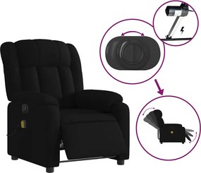 Elektrické masážní polohovací křeslo černé textil 3205306