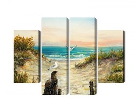 Vícedílný obraz Malované Písečné Duny Nedostatek Nedostatek Plátno Canvas 160x120
