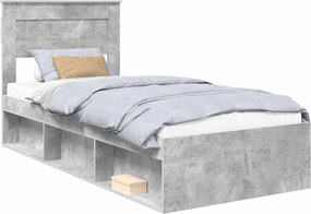 Rám postele Betonově šedá 90 x 190 cm Masivní borové dřevo 3409802