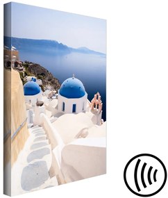 Obraz Slunná krajina Santorini - krajina s mořem a řeckou architekturou