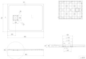 Erga Hyper, SMC sprchová vanička 90x70x2, 6 cm + sifon, béžová matná, ERG-V06-SMC-7090S-BG
