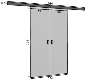 Sliding Door double door TOPPO 120