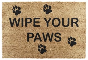 Rohožka z přírodního kokosového vlákna Artsy Doormats Wipe Your Paws, 40 x 60 cm