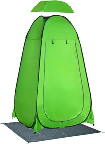 Outsunny Instantní Pop-Up Sprchový Stan pro Soukromí – Přenosný Stan s 1 Kapsou na Háčku a UV 20+ pro Koupelnu, Šatnu a Toaletu 126x124x189 cm Zelený