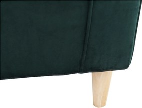 relaxační křeslo, ušák, dřevo/látka, nohy světlé/potah zelený, Tempo Kondela CHARLOT