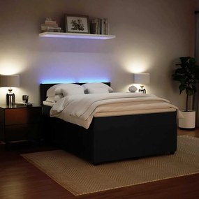 Box spring postel s matrací černá 140 x 190 cm samet 3290030