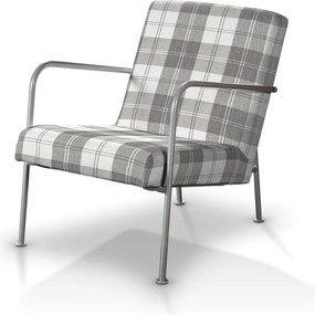 Potah na křeslo Ikea PS barva šedá látka pletený vzor, vzorované