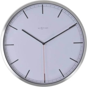 Designové nástěnné hodiny 3071wi nextime company white stripe 35cm