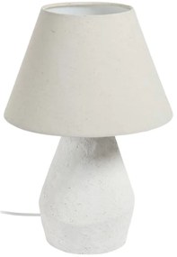 OnaDnes -20% Bílá stolní lampa Kave Home Noara se lněným stínidlem