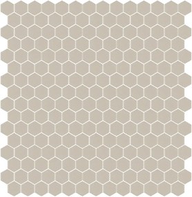 Hisbalit Skleněná mozaika šedá Mozaika 334B SATINATO hexagony 2,3x2,6 (33,33x33,33) cm - HEX334BLH