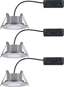 P 93095 HomeSpa LED vestavné svítidlo Calla 3ks sada výklopné IP65 90mm 30° 3x5W 230V CCT matný chrom - PAULMANN