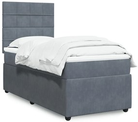 Box spring postel s matrací tmavě šedá 90x200 cm samet 3294539