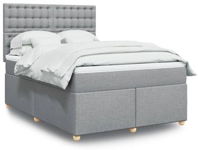 Box spring postel s matrací světle šedá 160 x 200 cm textil 3293645