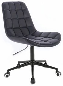 LuxuryForm DESIGN Otočná židle PARIS na černé podstavě s kolečky - černá