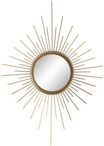 Kulaté zlaté zrcadlo s paprsky - 35*1*50 cm