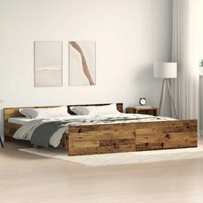 Rám postele Staré dřevo 203 x 203 x 50 cm Kompozitní dřevo 3329303