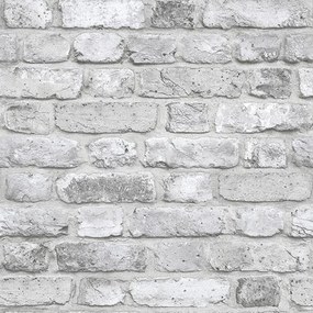 Vliesové tapety na zeď Facade FC2503, cihla bílo-šedá, rozměr 10,05 m x 0,53 m, GRANDECO