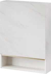 Závěsná koupelnová skříňka Letto 04 60 cm bílý mramor/zlatá