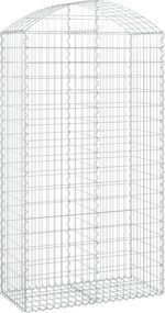 Klenutý gabionový koš 100 x 50 x 180/200 cm pozinkované železo 153439