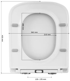 Gamma Venice, toaletní WC sedátko 435x362mm z duroplastu s pomalým zavíráním, bílá, GMA-VENICE