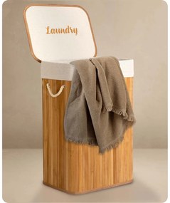 Bambusový proutěný koš na prádlo s víkem 72 l Massido ekologický design