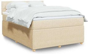 Box spring postel s matrací krémová 140x190 cm textil 3289756
