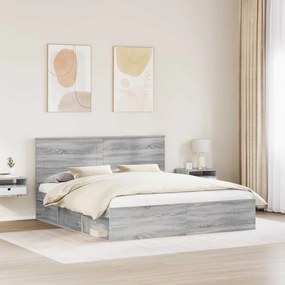 Rám postele Šedá Sonoma 180 x 200 cm Masivní borové dřevo 3409323