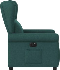 Elektrické polohovací křeslo tmavě zelené textil 3303360