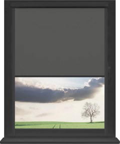 Dekodum Zatemňovací roleta v antracitové kazetě, barva látky Graphite Šířka (cm): 120, Výška (cm): Balkonová (do 200 cm), Strana mechanismu: Levá