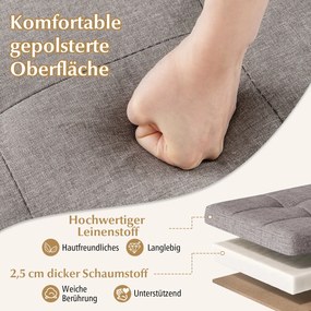 Costway 76 cm Úložná lavice Látková látka Konec s podnosem a nohami z pryžového