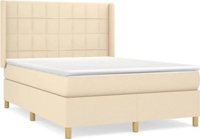 Box spring postel s matrací krémová 140x190 cm textil 3131990