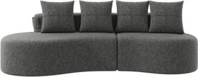 Aosom Lněná pohovka se 4 polštáři, včetně držáků na nápoje a bočních kapes, 240D x 109Š x 63V cm, khaki